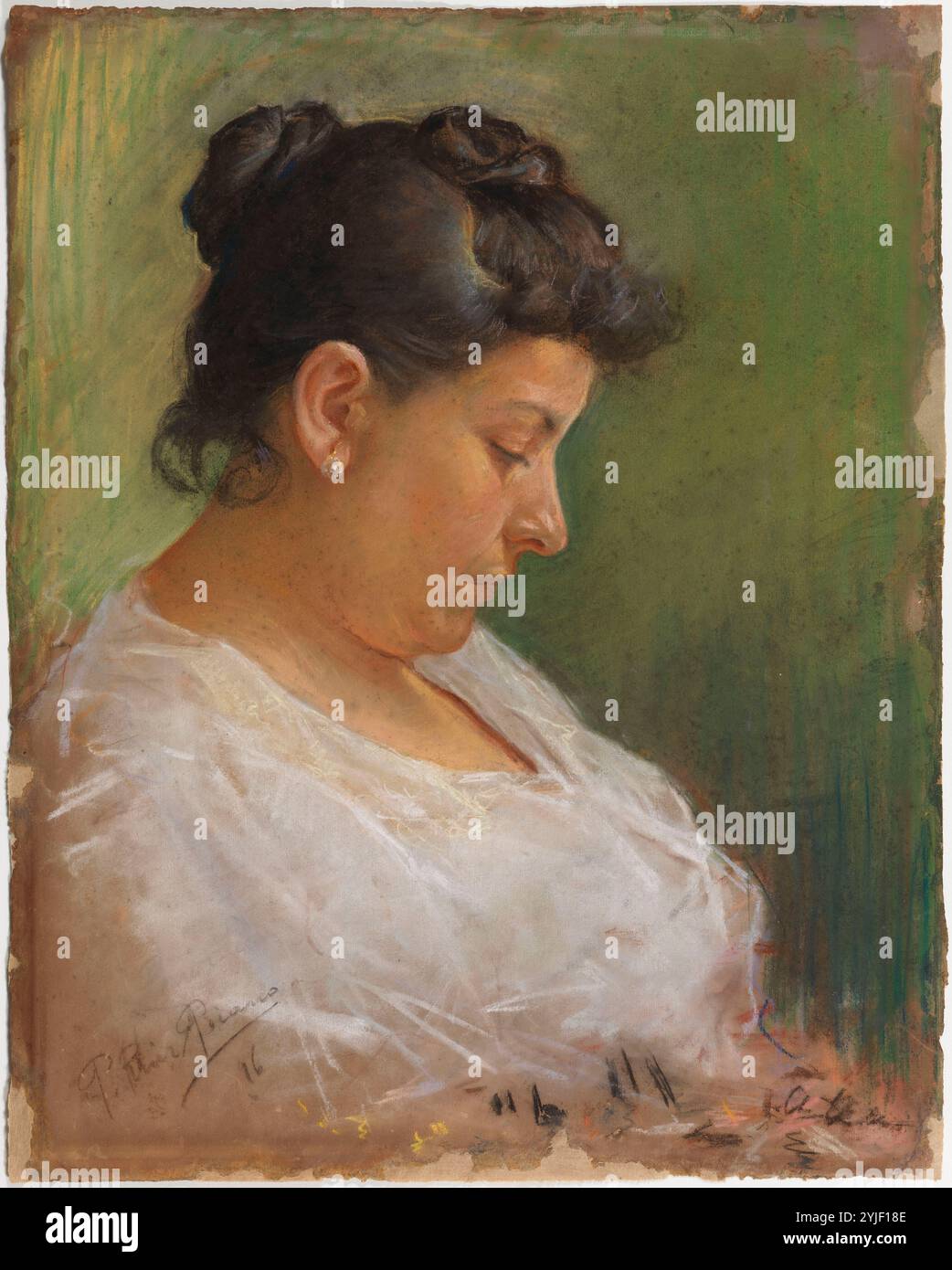 Pablo Picasso / 'Portrait of the Artist's Mother', 1896, Pastel on ...