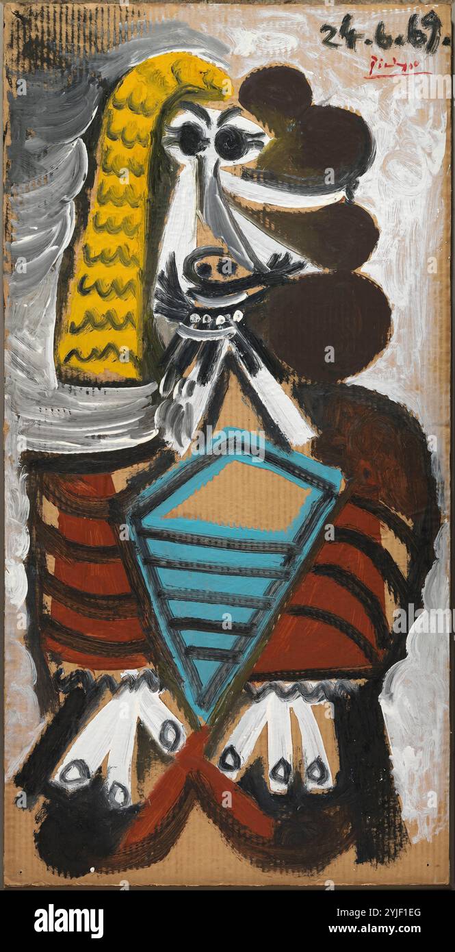 Pablo Picasso / 'Seated Man', 1969, Oil on cardboard, 129 x 65 cm, MPB ...