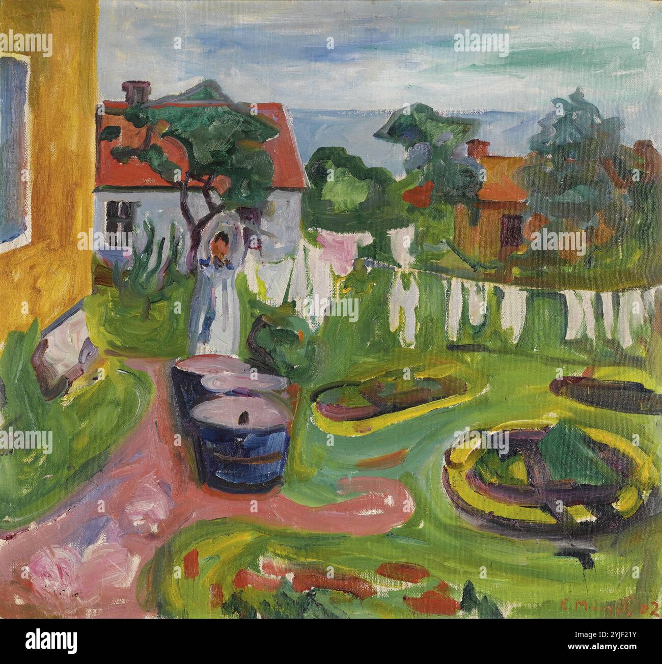 Clothes On A Line In Asgardstrand. Museum: PRIVATE COLLECTION. Author ...