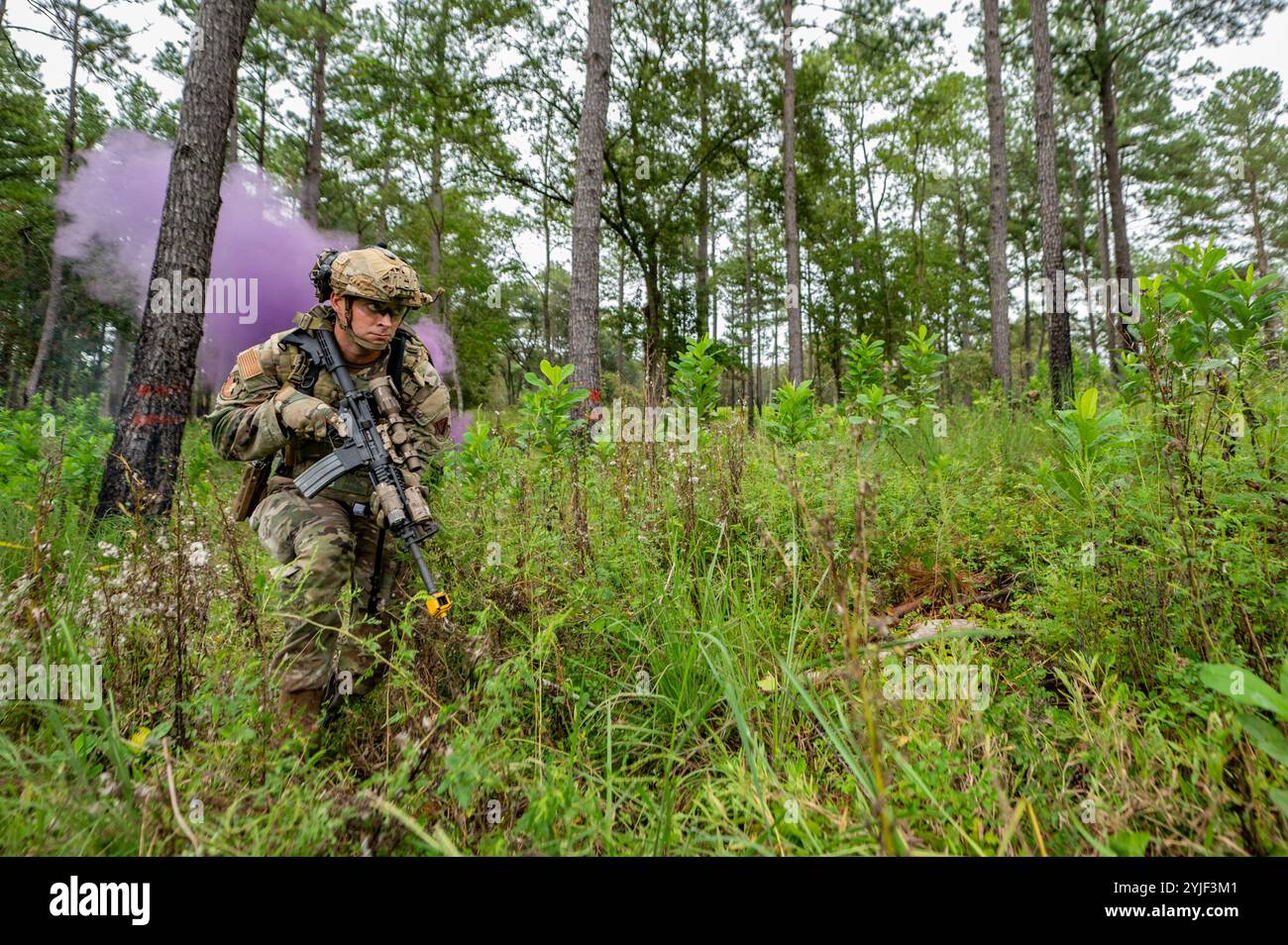 A U.S. Air Force Airman assigned to the 820th Base Defense Group ...