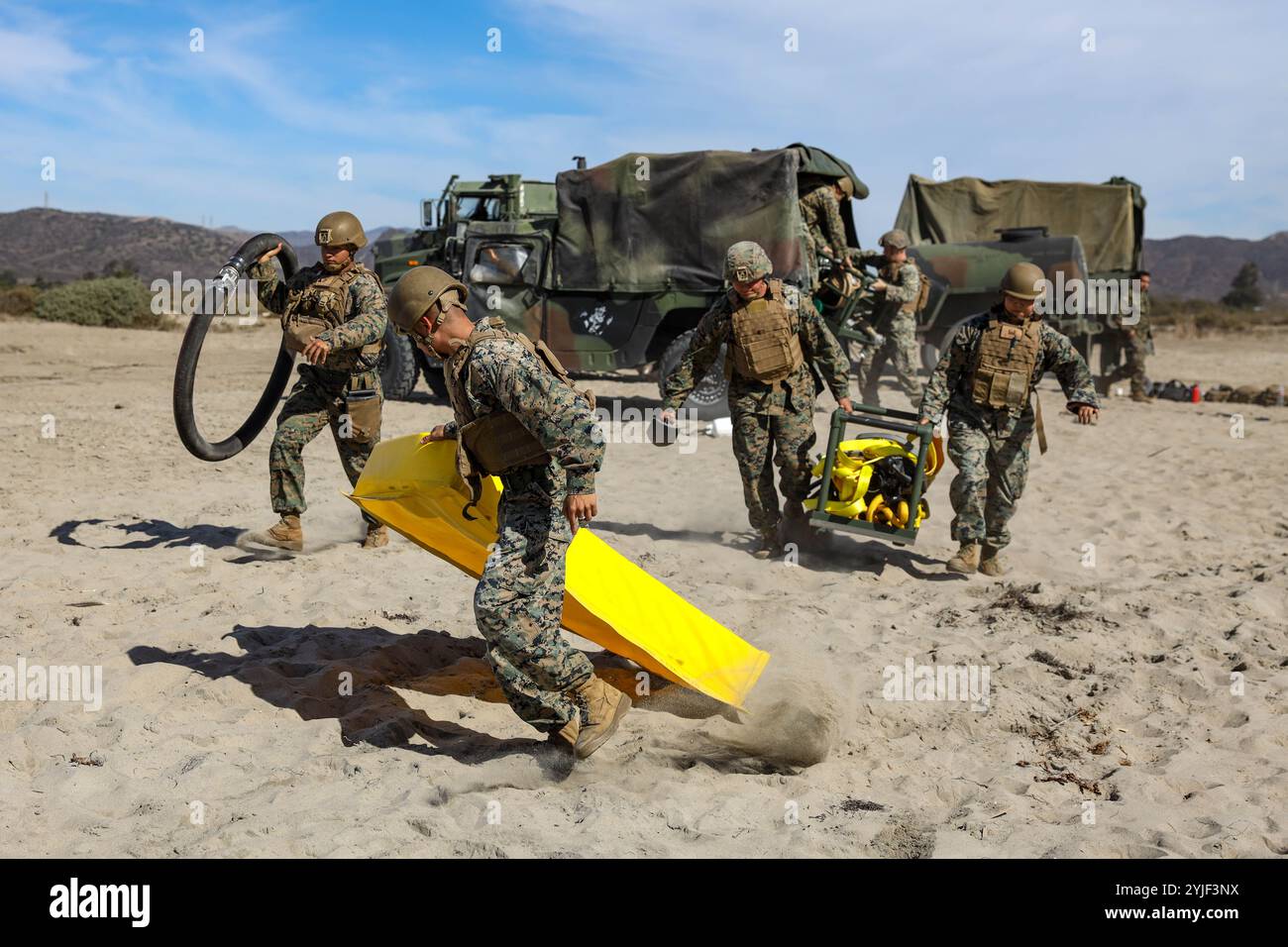 U.S. Marines with 7th Engineer Support Battalion, 1st Marine Logistics ...