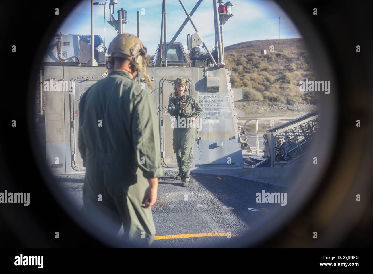 U.S. Navy Petty Officer 2nd Class Randilynn Schmidt, a deck engineer ...