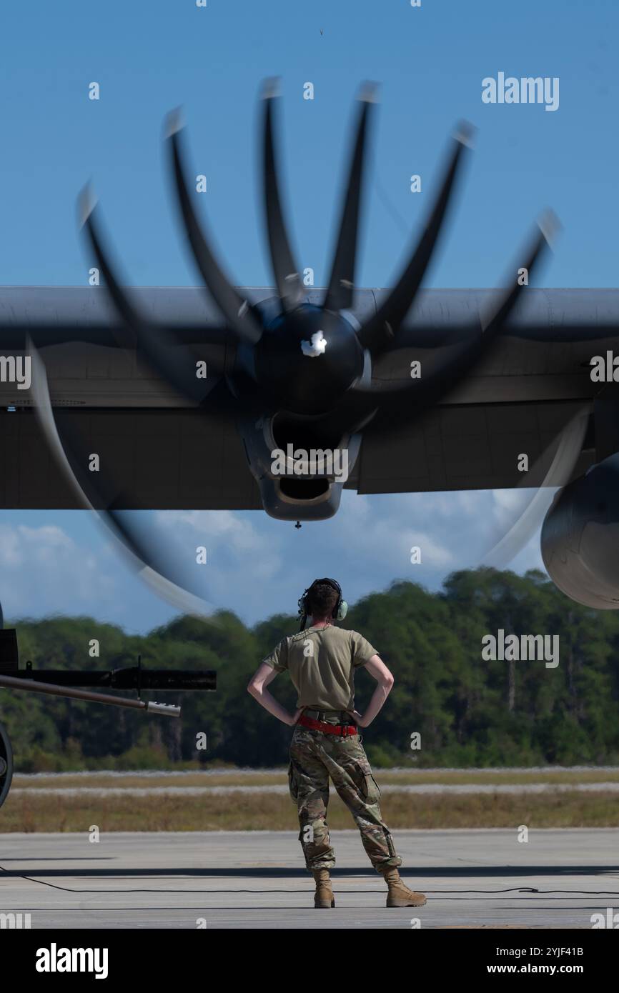 A U.S. Airman, assigned to the 4th Special Operations Maintenance ...