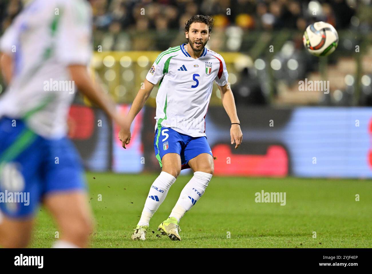 Brussels, Belgium. 14th Nov, 2024. Manuel Locatelli (5) of Italy ...