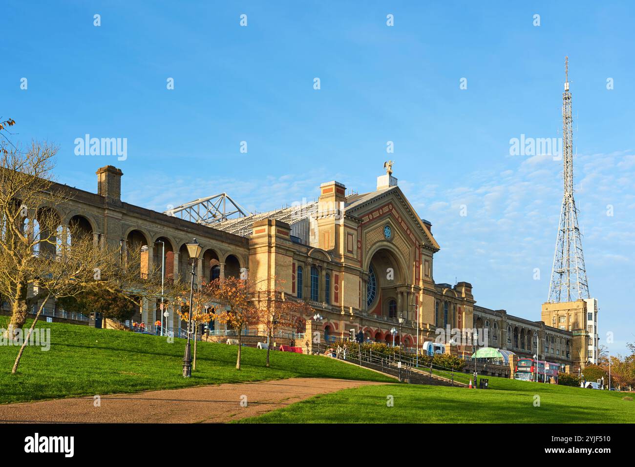 Alexandra Palace, North London UK, viewed from Alexandra Park Stock ...