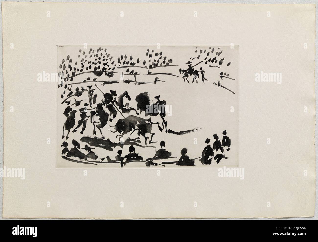 Pablo Picasso / "The Picador forcing the Bull with his Pica", 1957 ...