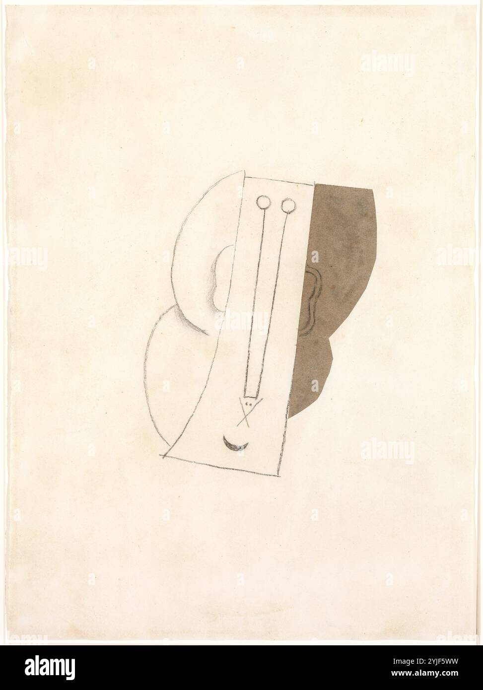 Pablo Picasso / "Head", 1913, Drawing (Charcoal and collage on paper ...
