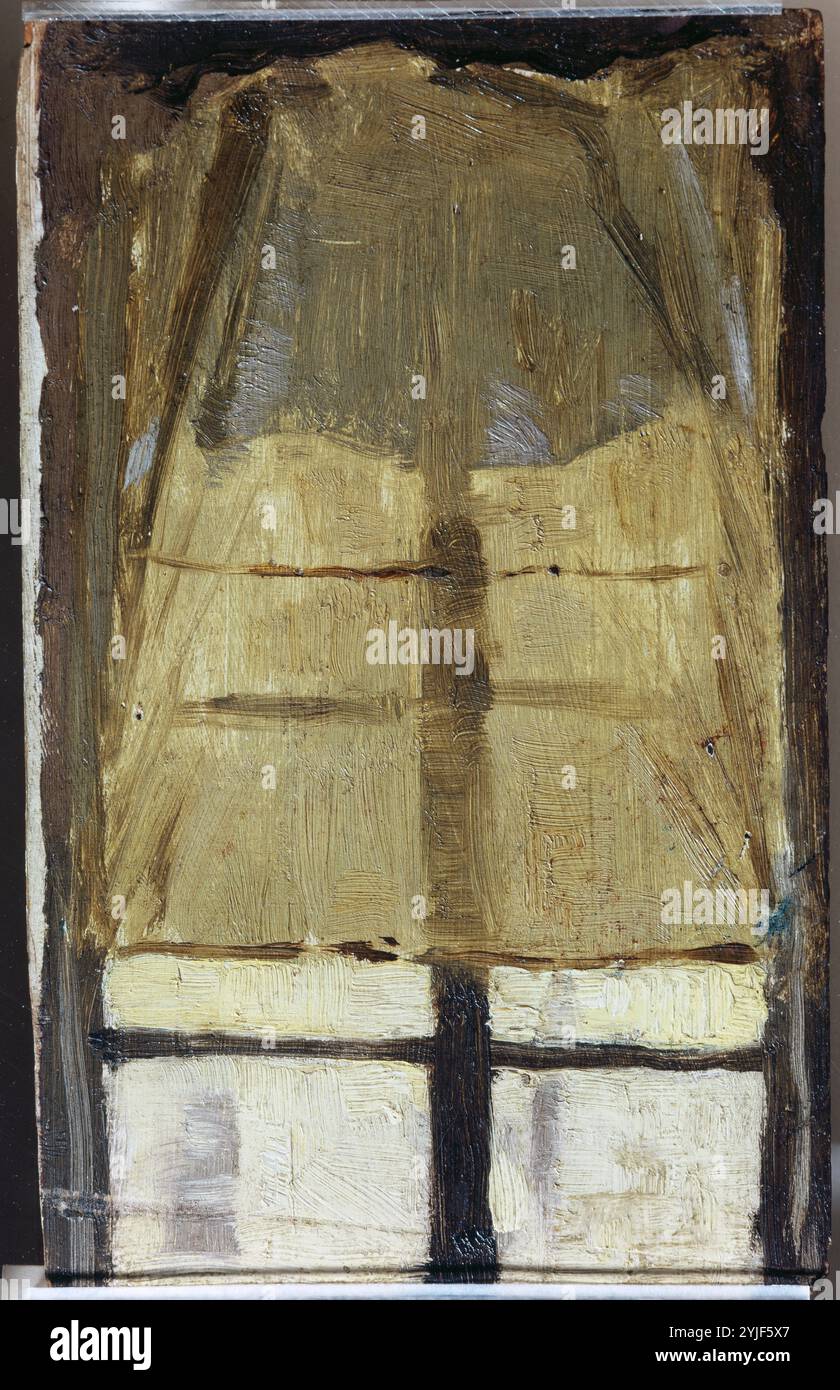 Pablo Picasso / "Window with curtain from inside", 1899, Oil on panel ...