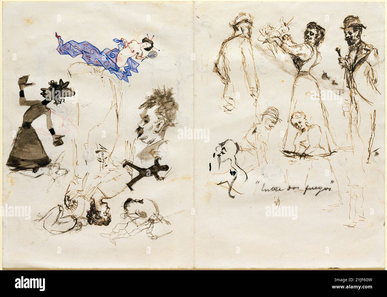 Pablo Picasso / ""Between two fires" and other sketches"", 1895-1896 ...