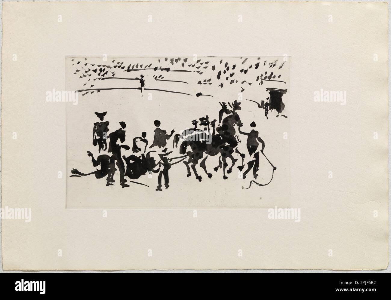 Pablo Picasso / "The drag", 1957, Engraving (aquatint to sugar, on ...