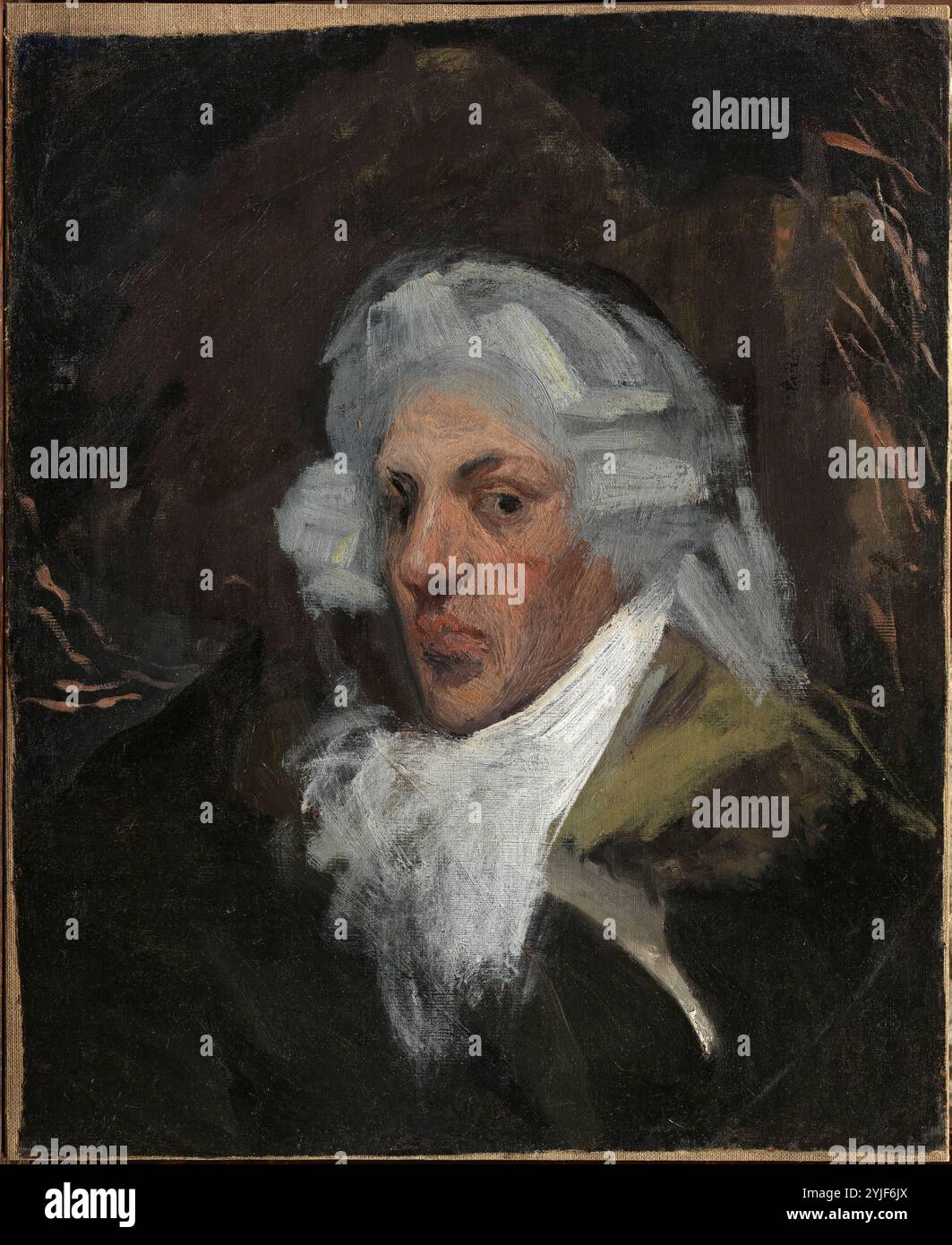 Pablo Picasso / 'Self-portrait with wig', 1900, Oil on canvas, 55,8 x ...