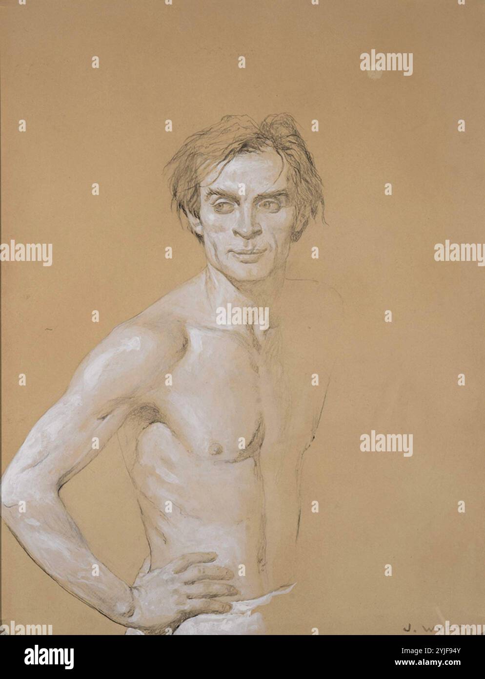 Portrait of the ballet dancer Rudolf Nureyev (1938-1993). Museum ...