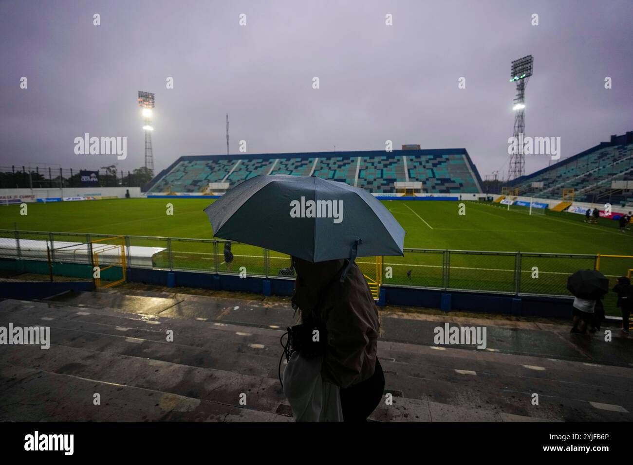 Reporters arrive at Francisco Morazan stadium for a Honduras national ...