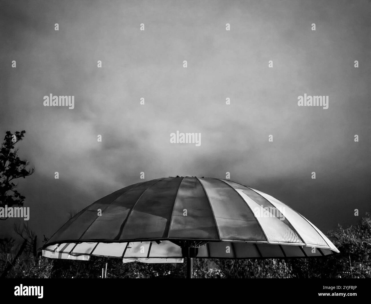 Awning Under the Overcast: Night Shadows and Negative Space Stock Photo ...