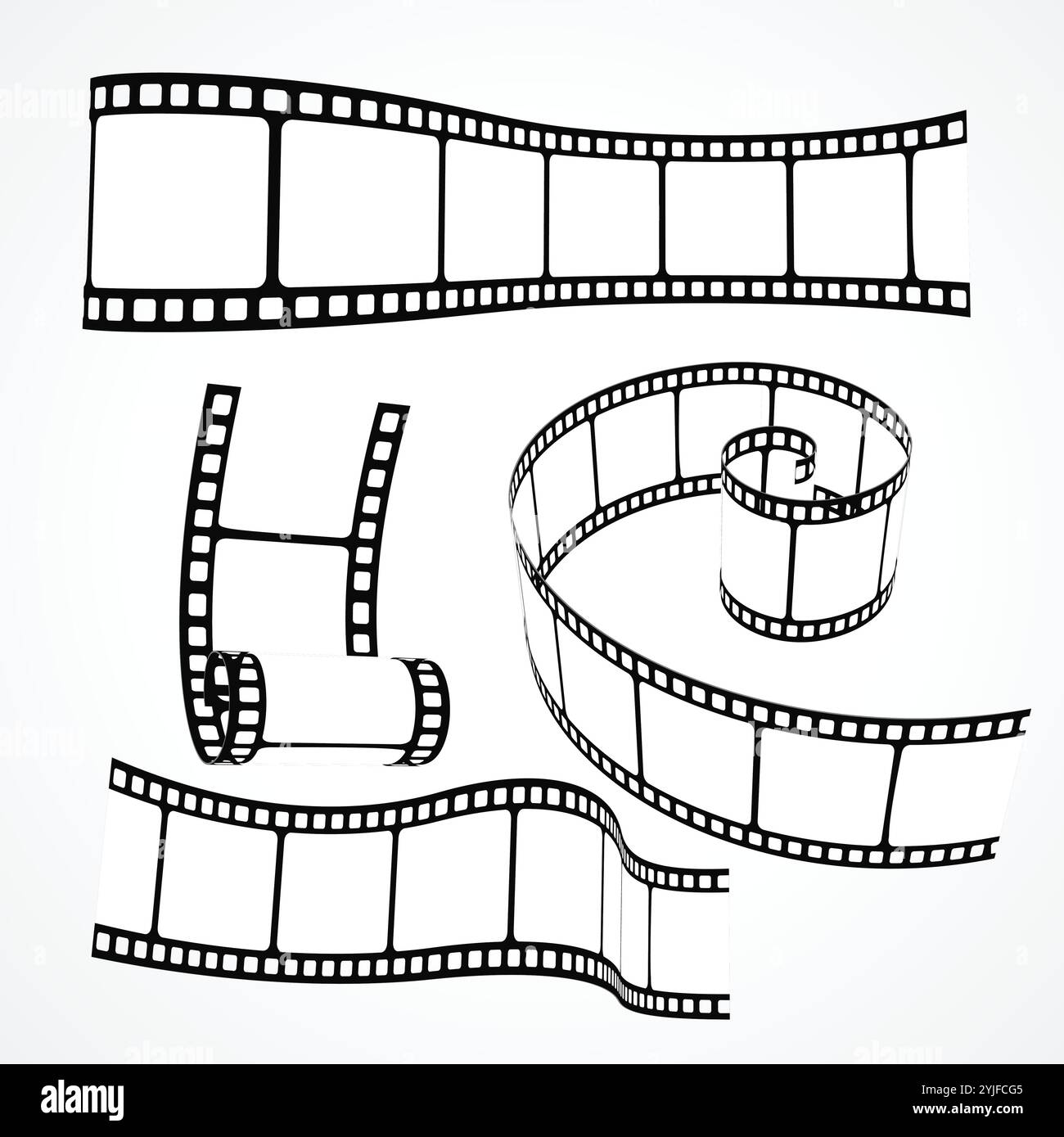 3d film reel strip vector set Stock Vector Image & Art - Alamy