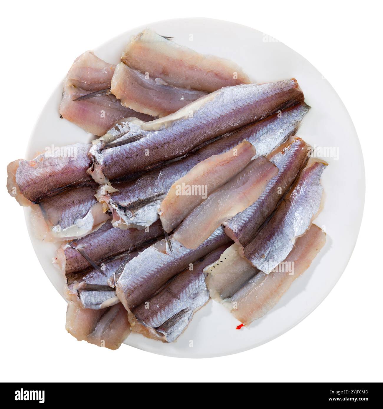 Raw hake fillet on plate hi-res stock photography and images - Alamy