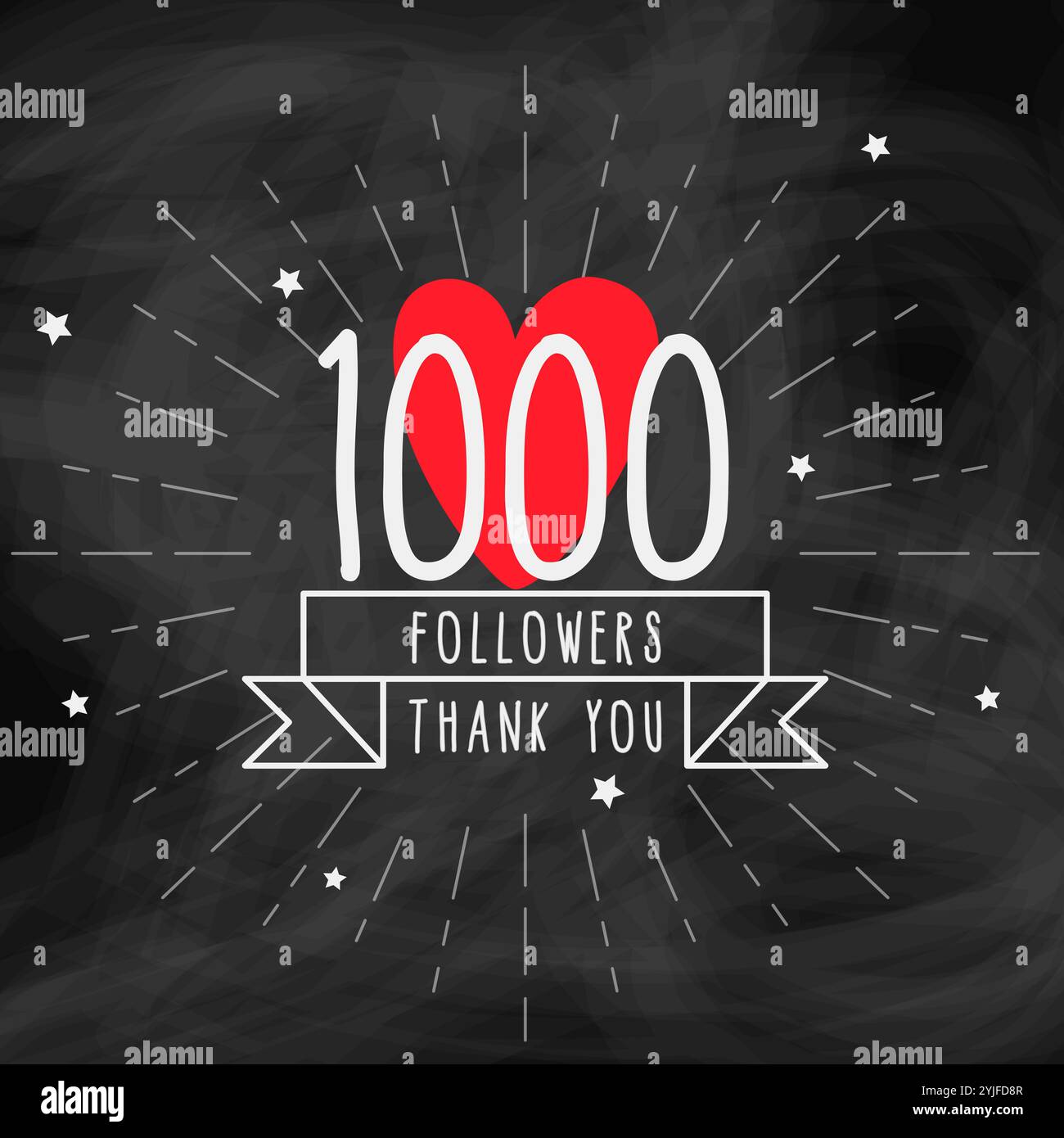 thank you 1000 followers doodle template Stock Vector Image & Art - Alamy