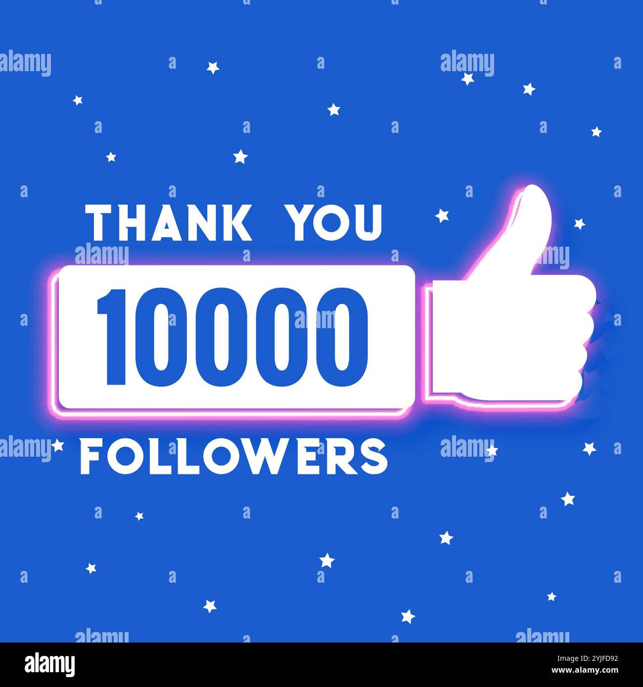 ten thousand social media followers and subscribers template Stock ...