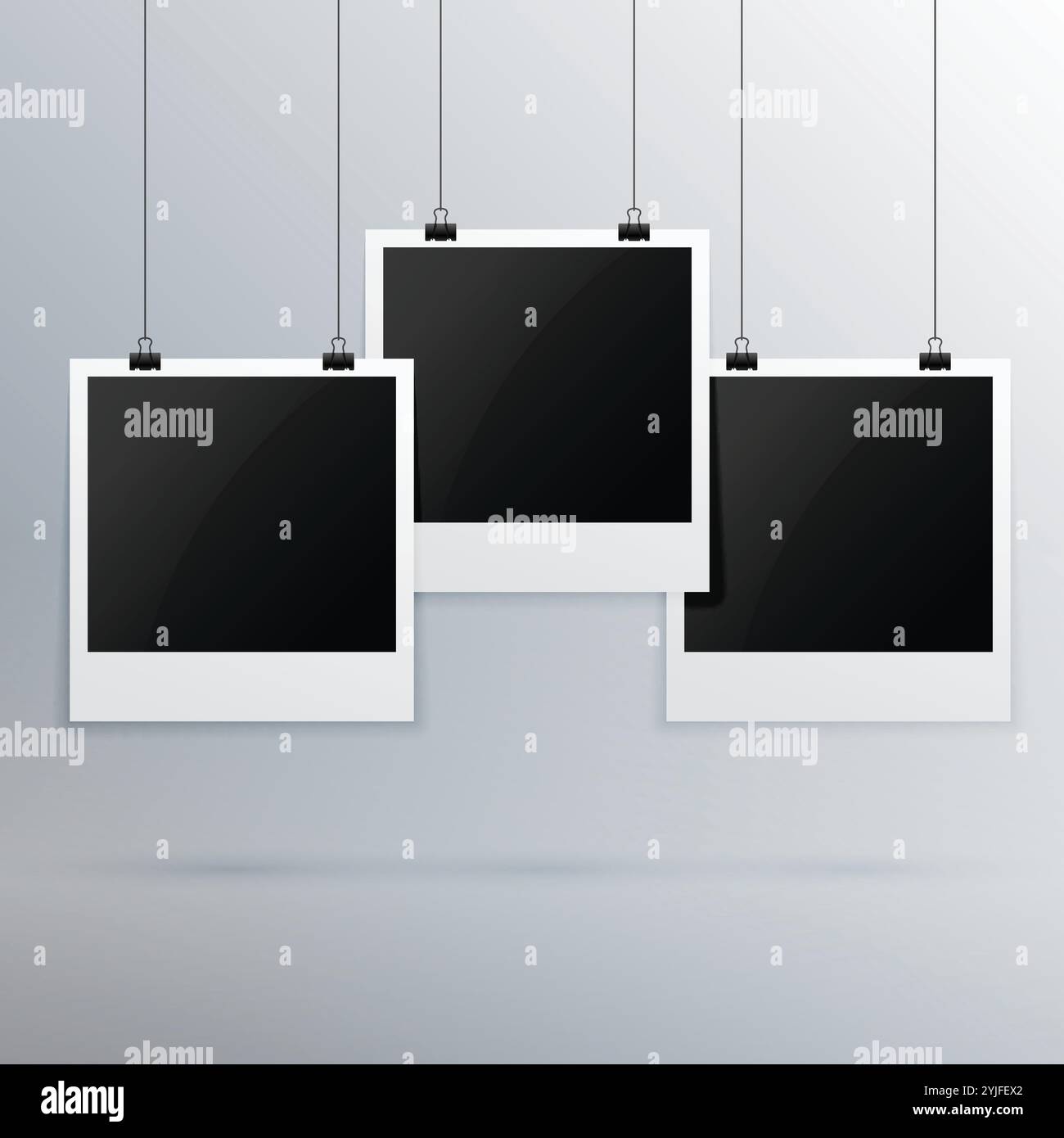 hanging photo frame on gray background Stock Vector Image & Art - Alamy