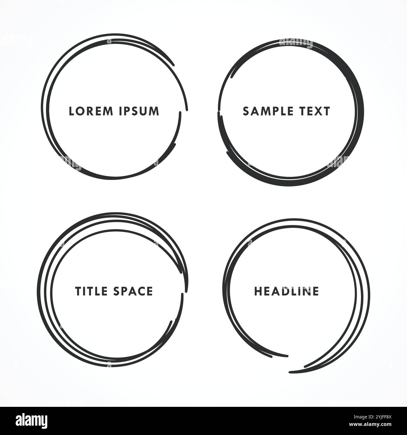 Hand drawn circle frames Stock Vector Images - Alamy