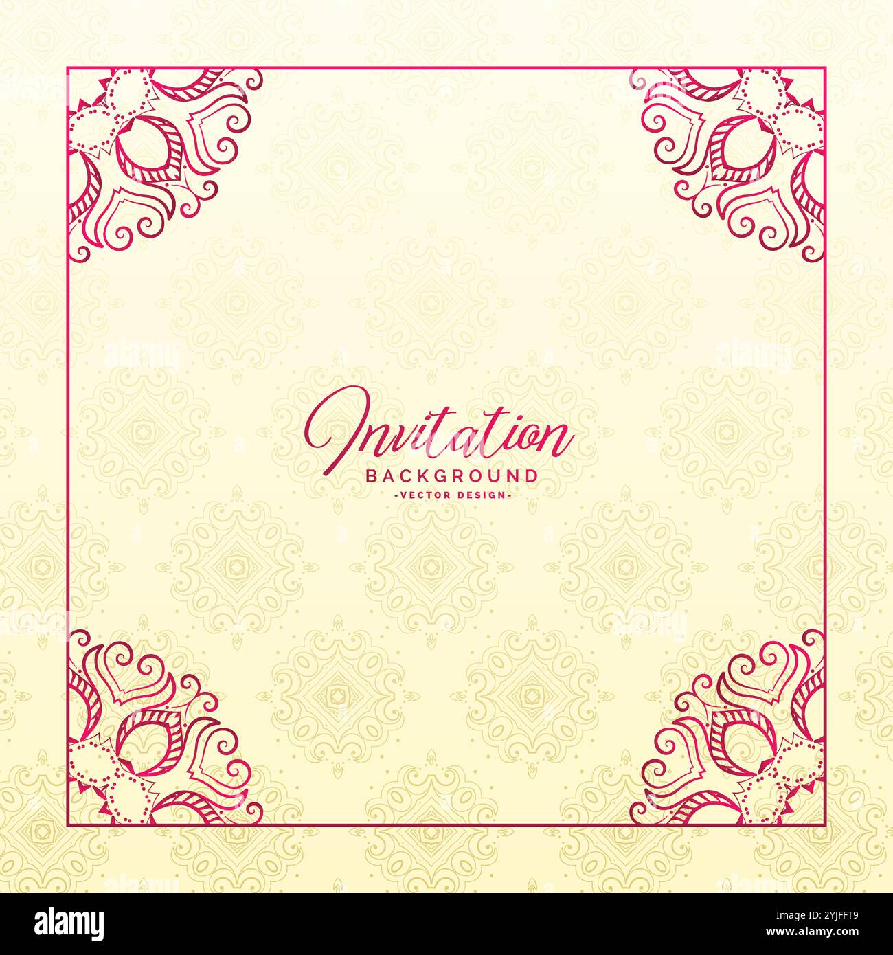 stylish floral border frame invitation background Stock Vector Image ...