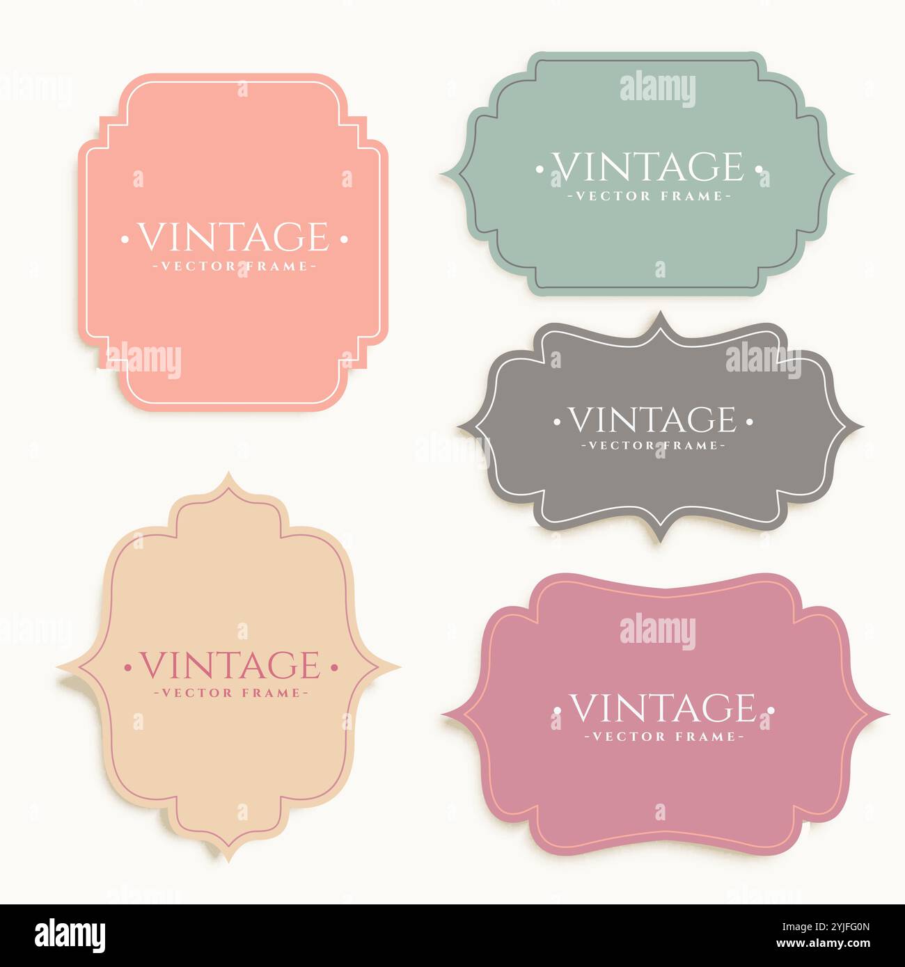 vintage labels frame set design Stock Vector Image & Art - Alamy
