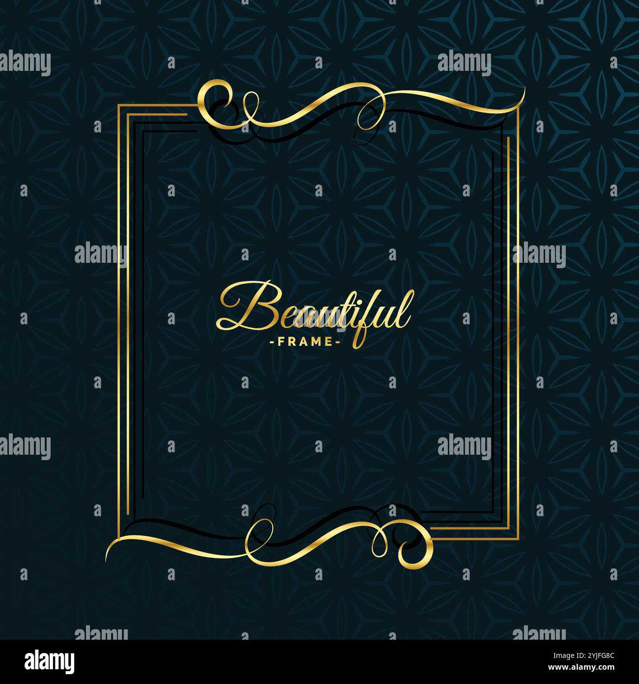 golden floral attractive frame design Stock Vector Image & Art - Alamy