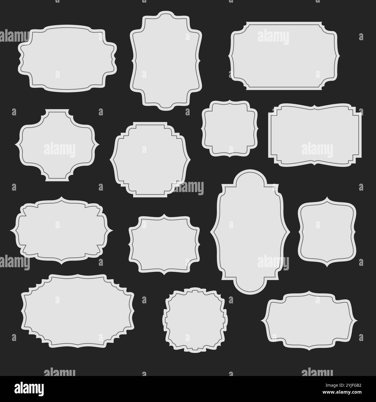 Set vintage labels frames hi-res stock photography and images - Alamy