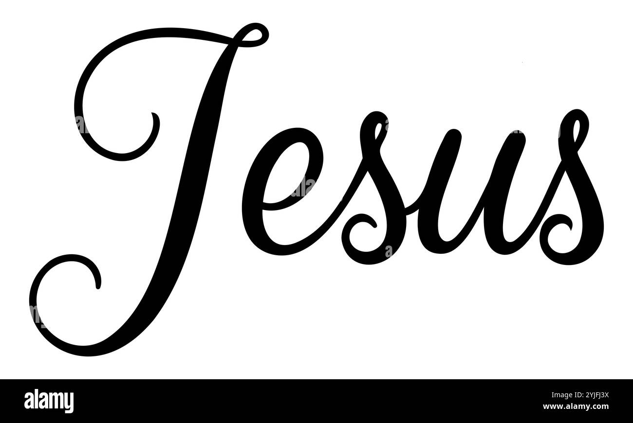 name of Jesus written he white background, calligraphic text symbol of ...