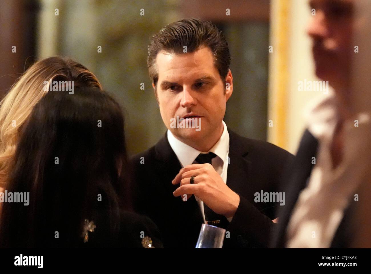 Matt Gaetz talks before President-elect Donald Trump speaks during an ...