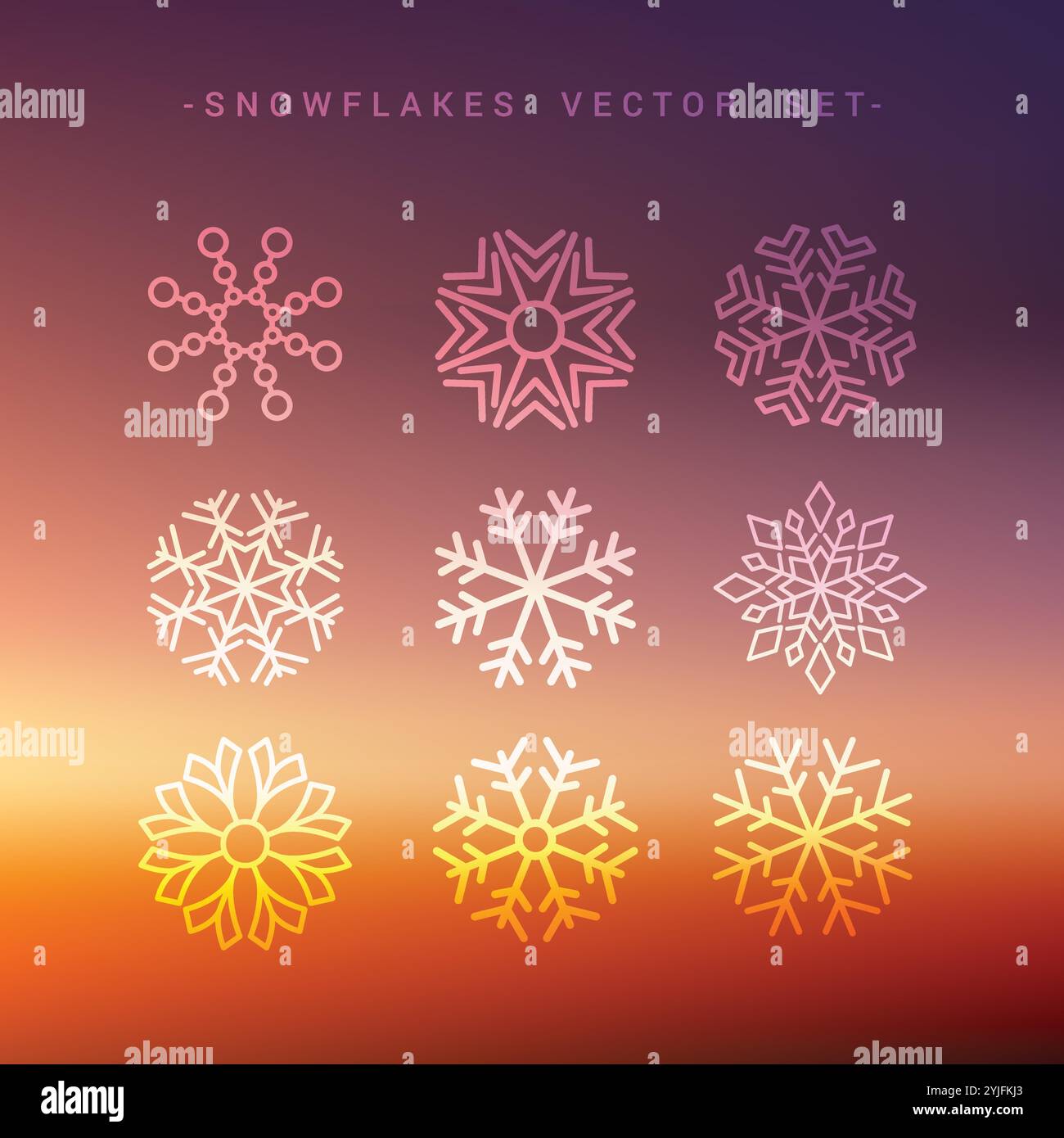 winter snow flakes collection Stock Vector Image & Art - Alamy