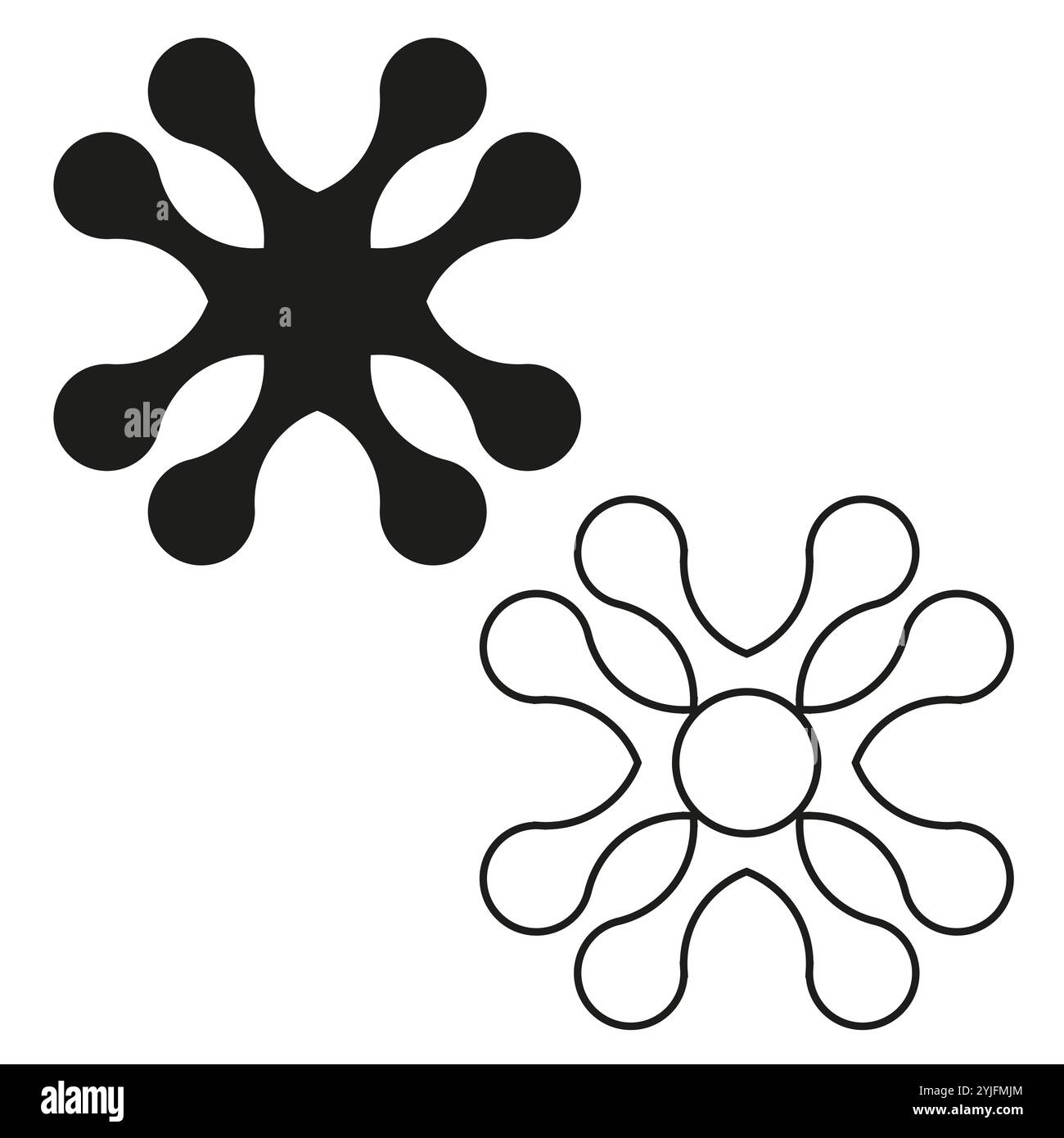 Circular element icons. Vector shapes outline. Simple graphic style ...