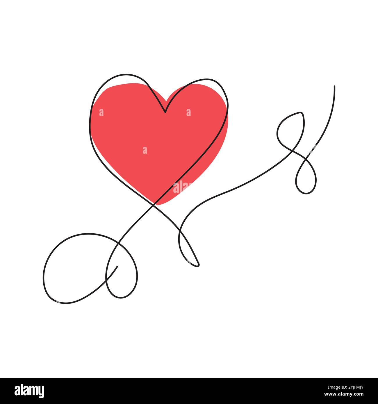 Heart outline illustration. Red heart shape. Simple love symbol. Vector ...