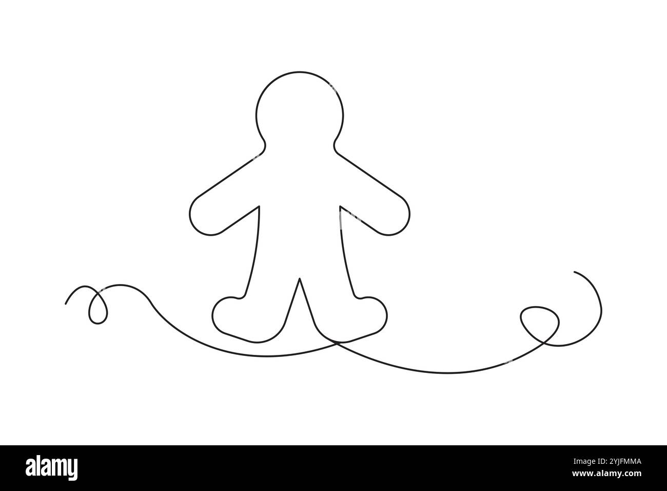 Gingerbread figure outline. Cookie person shape. Simple holiday icon ...