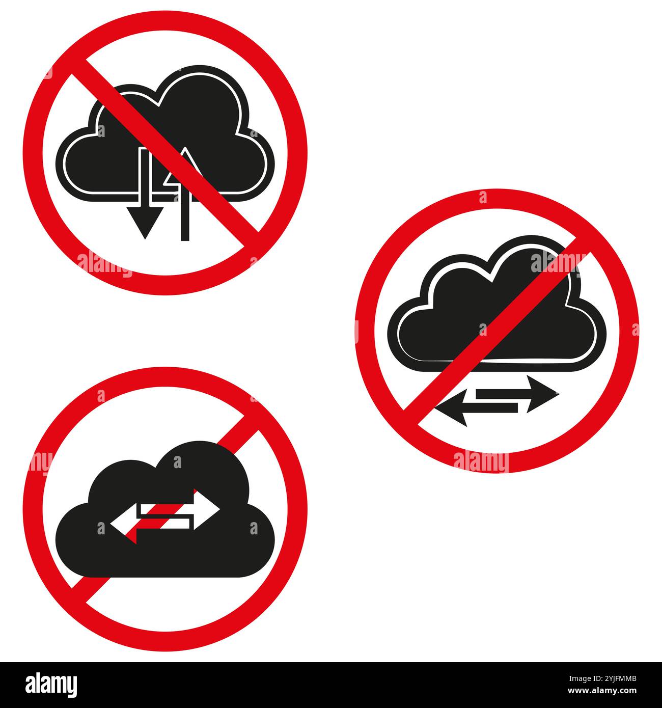 Cloud sync prohibited. Data exchange restriction. No cloud storage ...