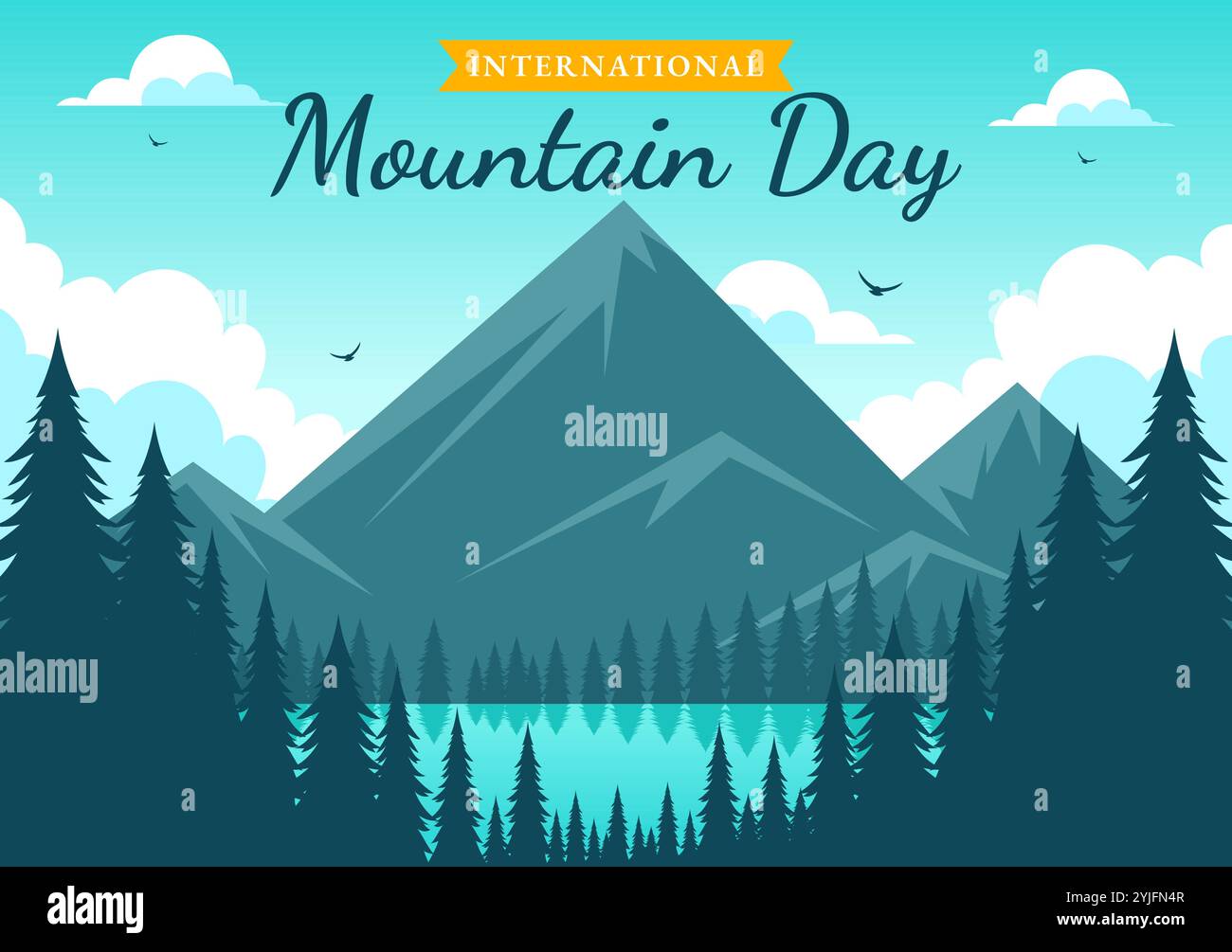 International Mountain Day Vector Illustration Celebrated on December ...