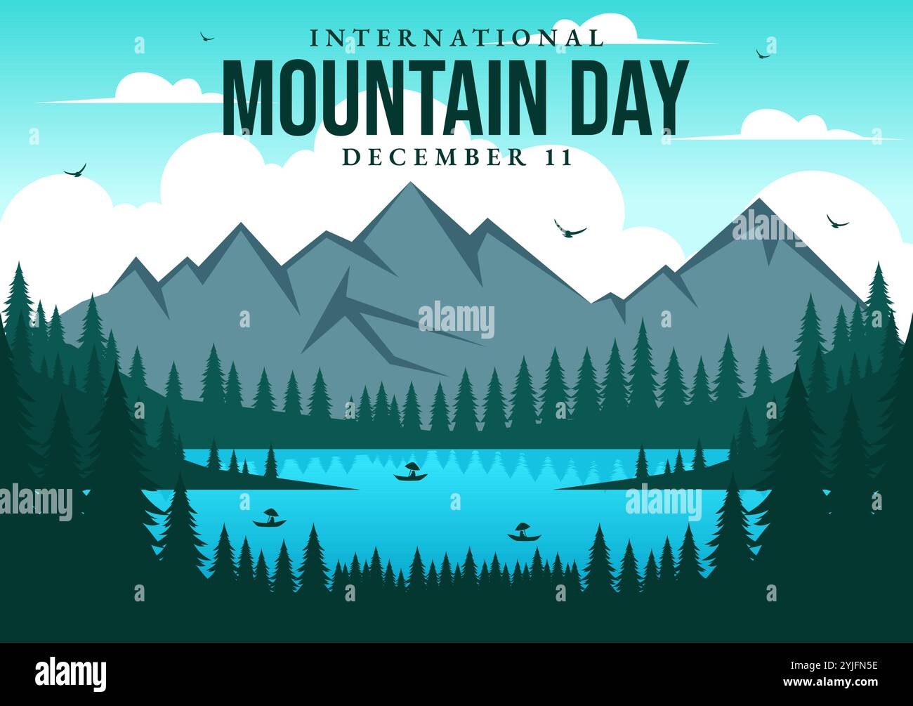 International Mountain Day Vector Illustration Celebrated on December ...