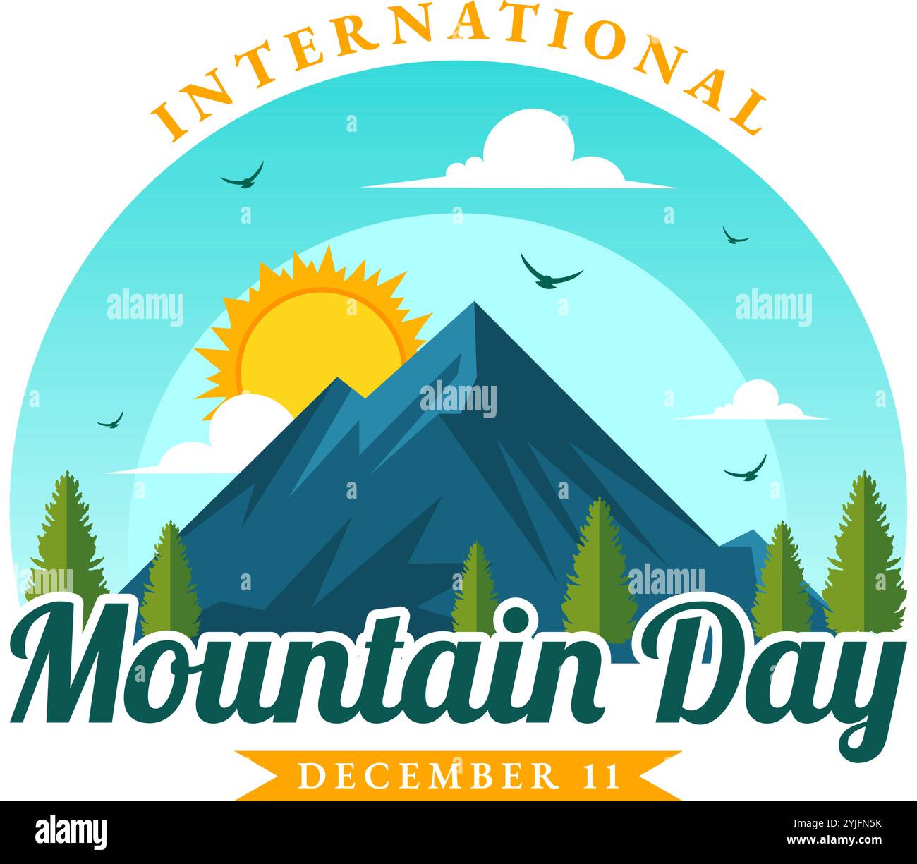 International Mountain Day Vector Illustration Celebrated on December ...