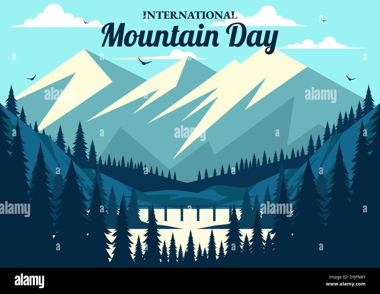 International Mountain Day Vector Illustration Celebrated on December ...