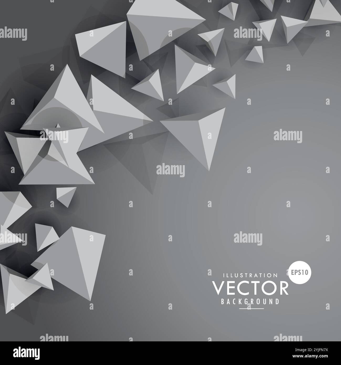 gray background with 3d floating polygons Stock Vector Image & Art - Alamy