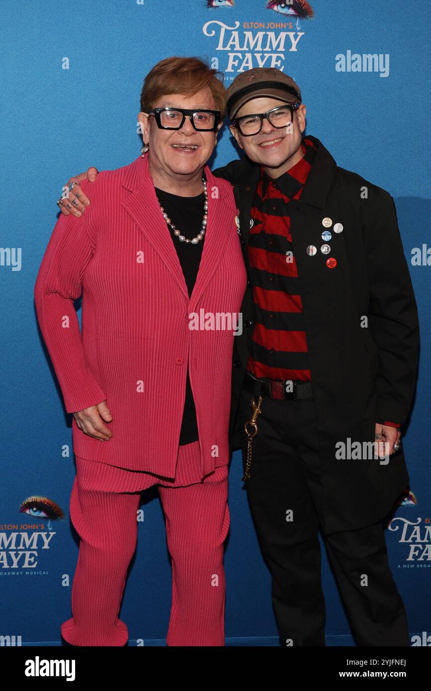 Ny. 14th Nov, 2024. Elton John, Jay Bakker in attendance for TAMMY FAYE Opening Night on ...