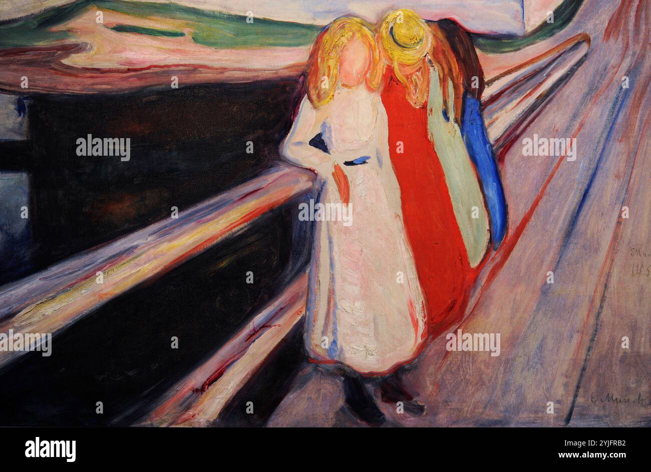 Edvard Munch (1863-1944). Norwegian painter. Four Girls on the Bridge ...