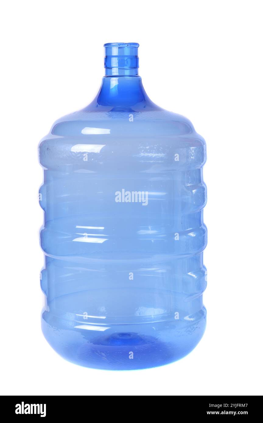 empty blue transparent waters gallon on white background Stock Photo ...