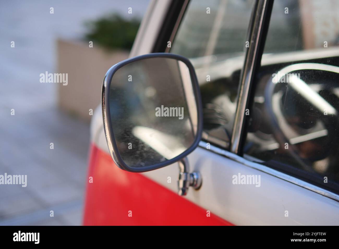 An Impressive CloseUp View of a Vintage Vehicles Side Mirror and Its ...