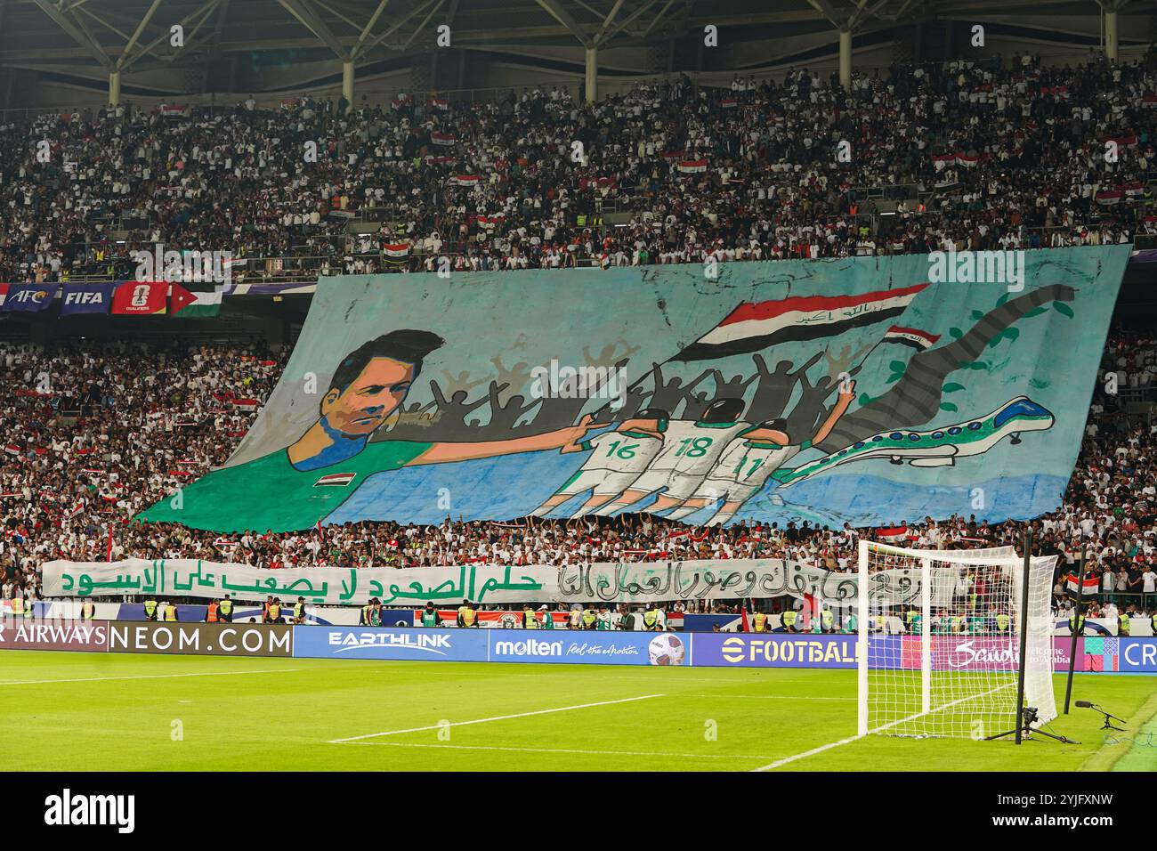 Basra, Iraq. 14th Nov, 2024. A general view shows the Iraqi fans during ...