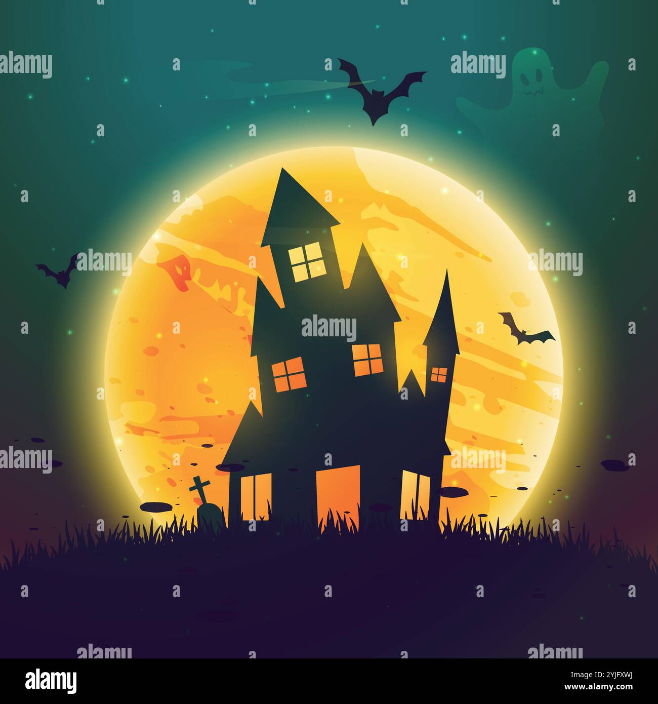 Haunted tree bats in Stock Vector Images - Alamy