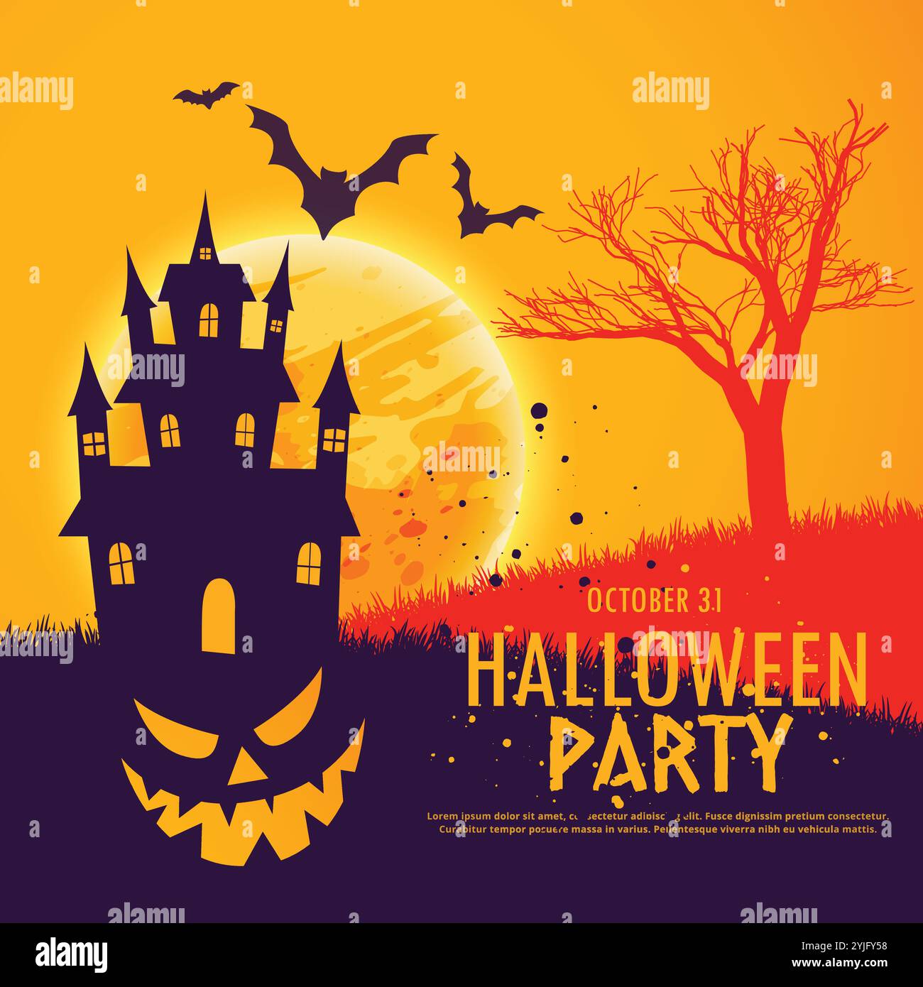 scary halloween festival party invitation background Stock Vector Image ...