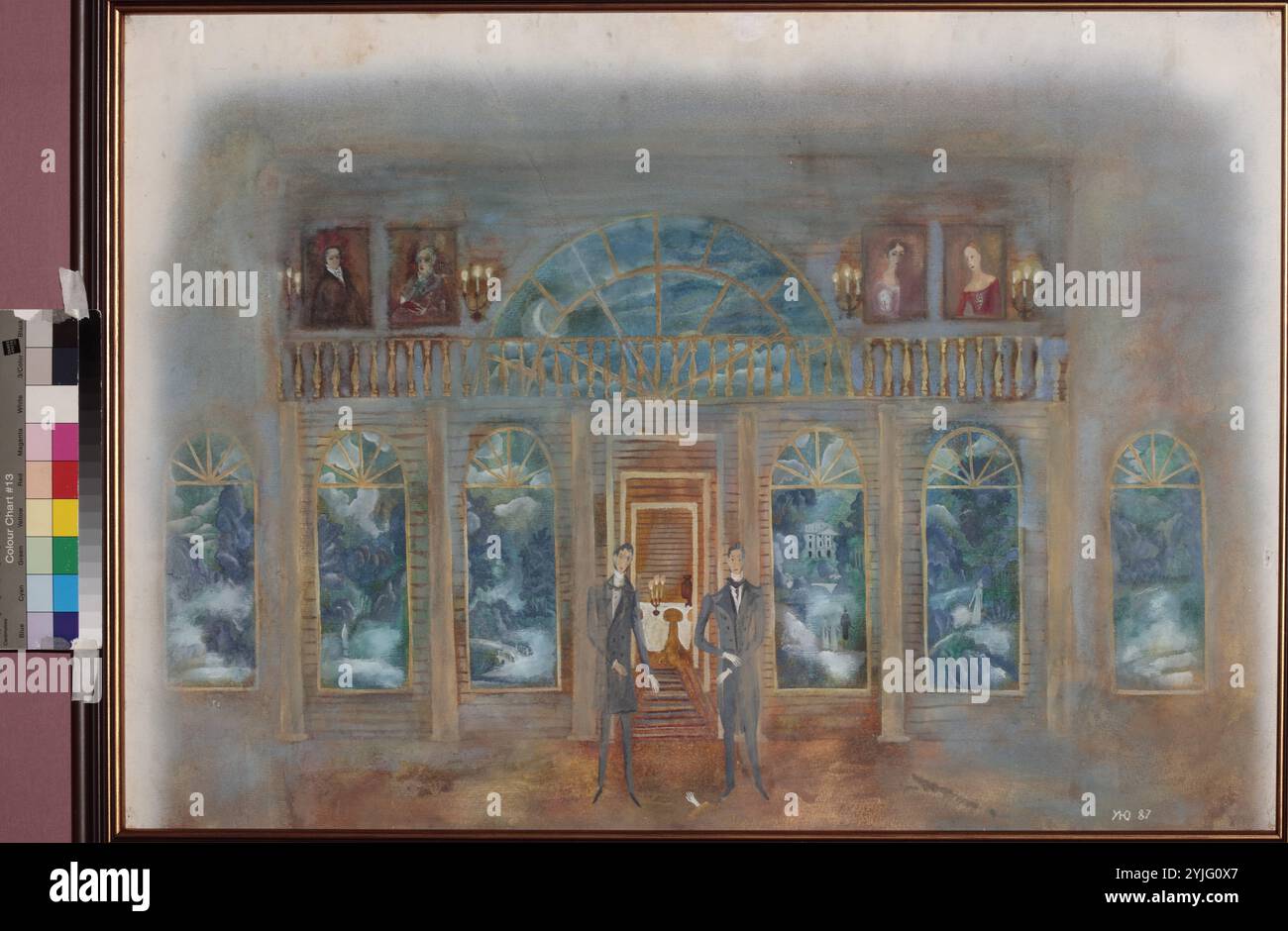 Ball in the Larin's house. Stage design for the opera Eugene Onegin by ...