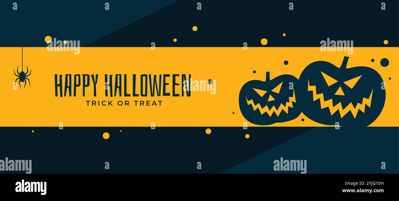 happy halloween scary pumpkin banner design Stock Vector Image & Art ...