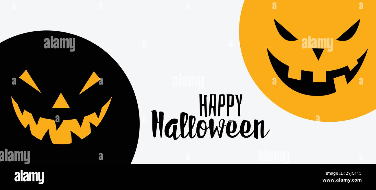 happy halloween funny and scary banner background Stock Vector Image ...